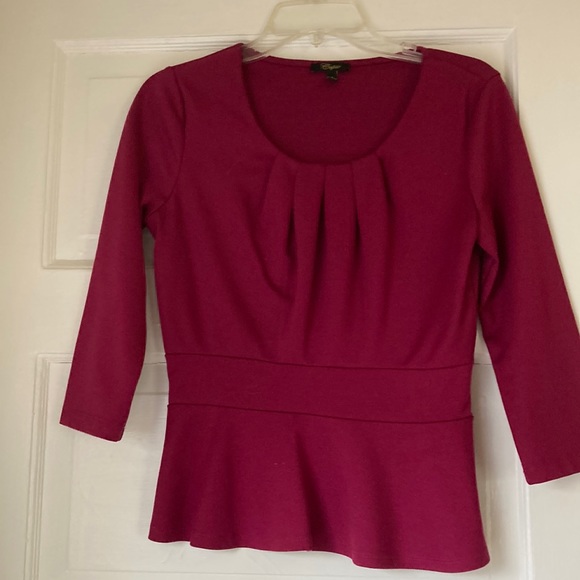 Cupio | Tops | Work Blouse Dark Pink Colored | Poshmark